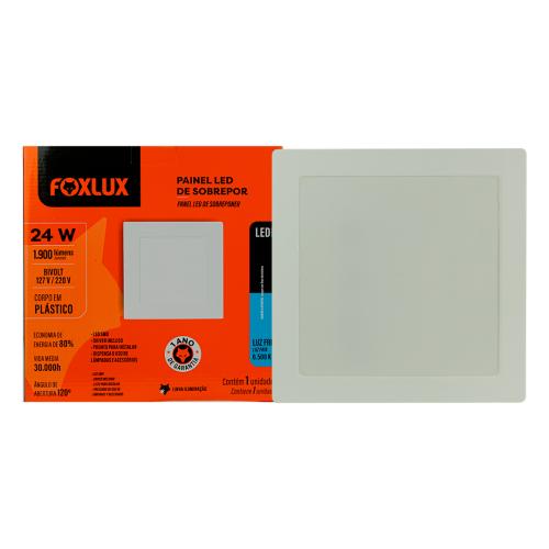 FOXLUX - PAINEL LED SOBR QUAD 24W 6500K PLAST